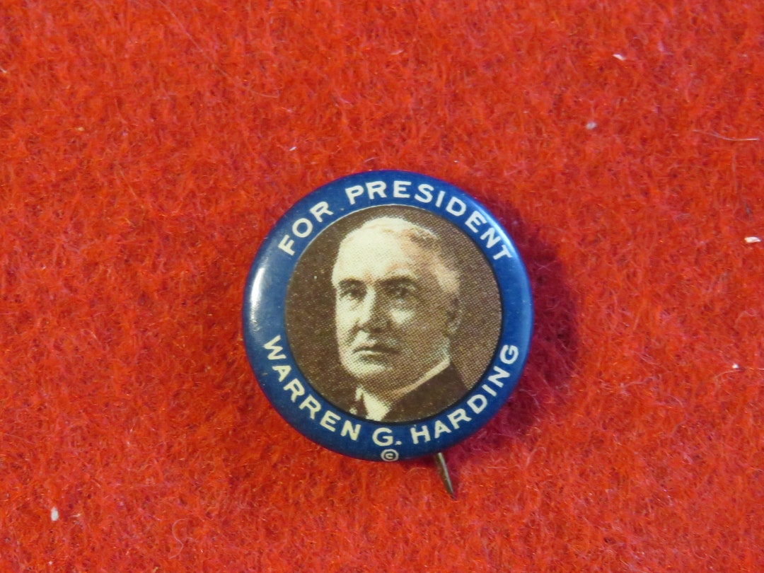 Vintage 1920 Warren G. Harding for President Campaign Pin Back Button ...