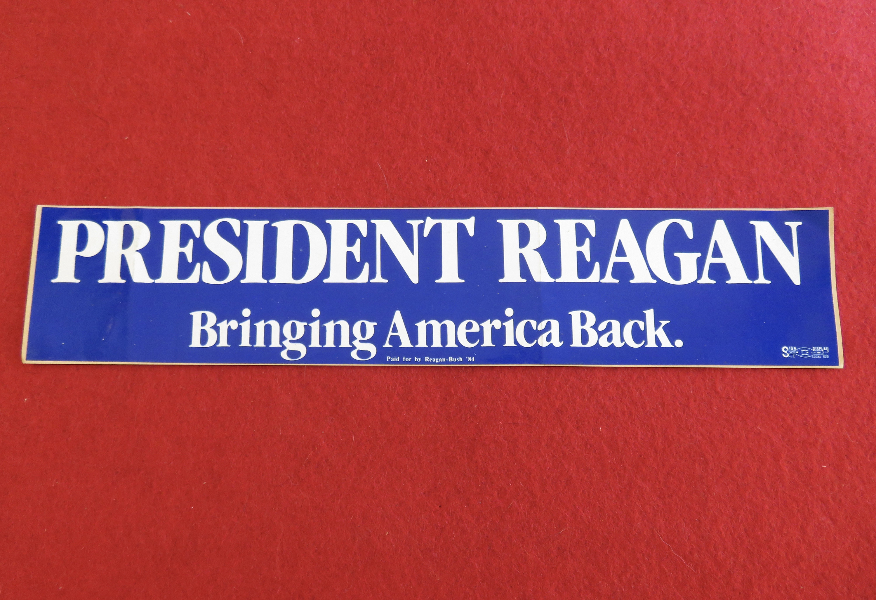 Original 1984 President Ronald Reagan Re Election Bumper | Etsy