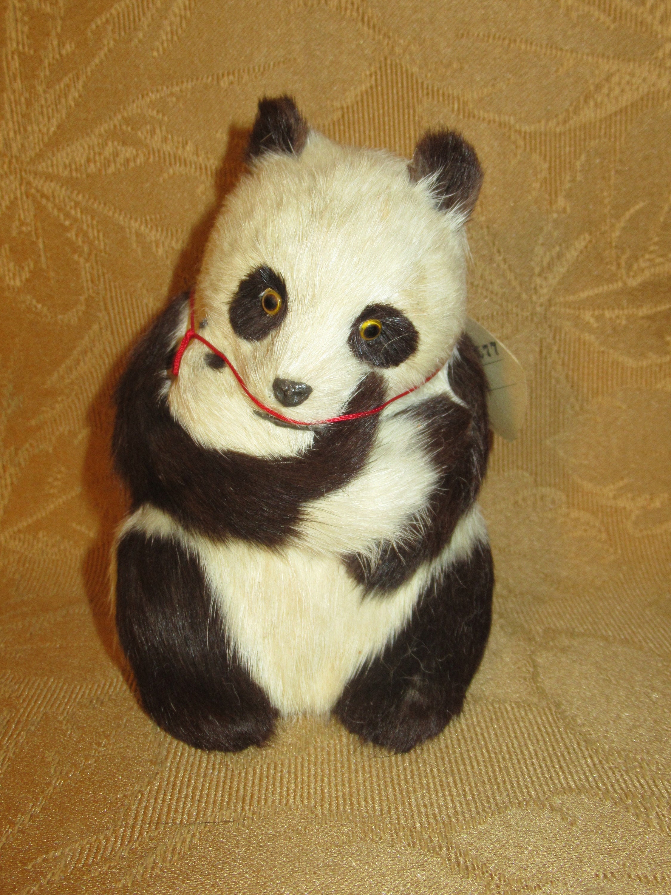 Vintage 1970's Golden Leaf Real Fur Panda Bear Mom & Cub | Etsy