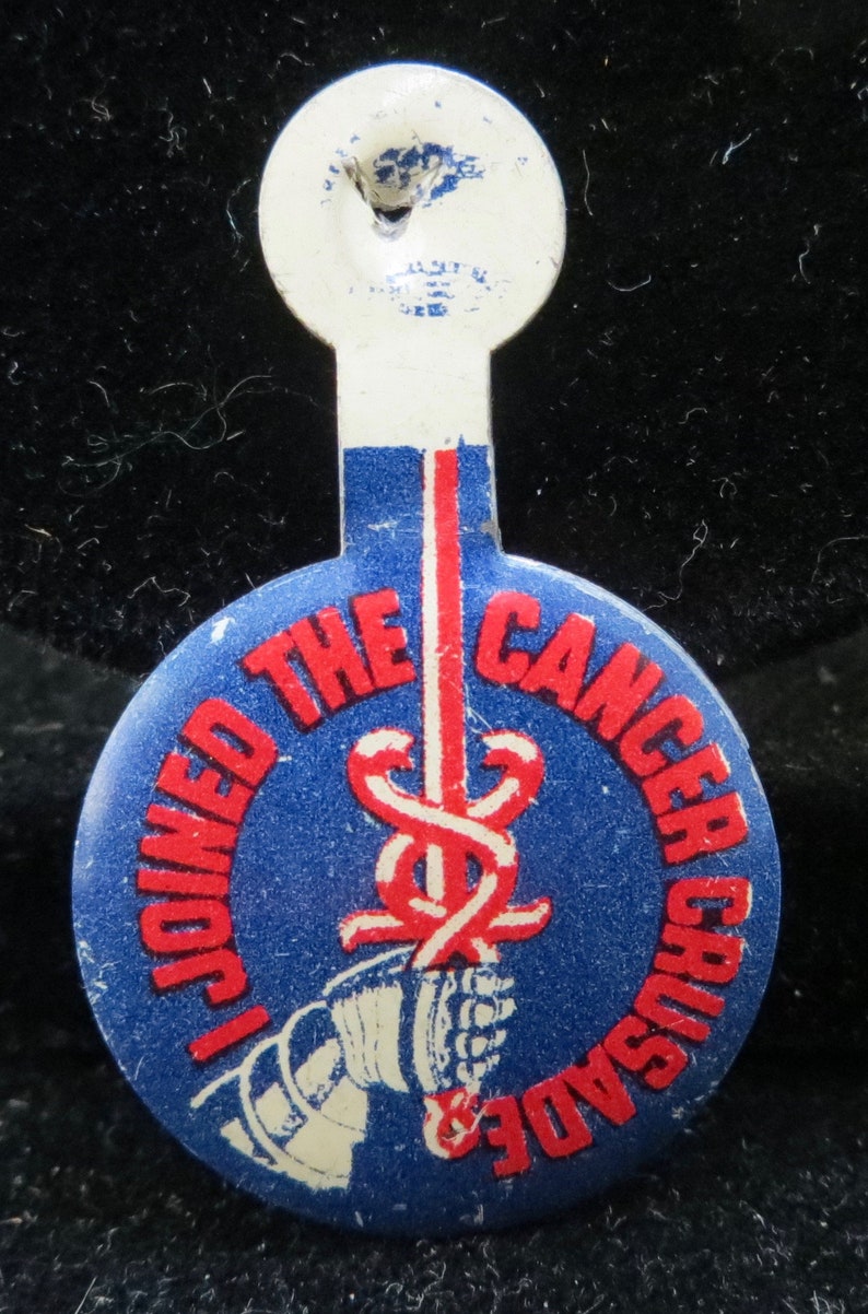 Vintage 1952 Cancer Crusade Clip Back Button I Joined Free - Etsy