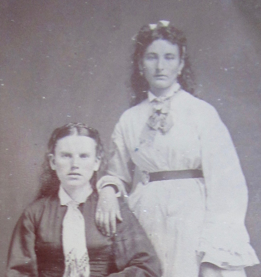 1870s Tintype Photograph: Two Young Women, Antique Iron Plate Photo - Etsy