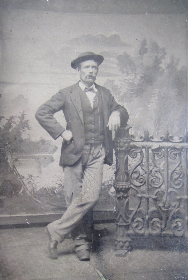 Life Was Difficult Original 1880's Man With Cigar Takes - Etsy