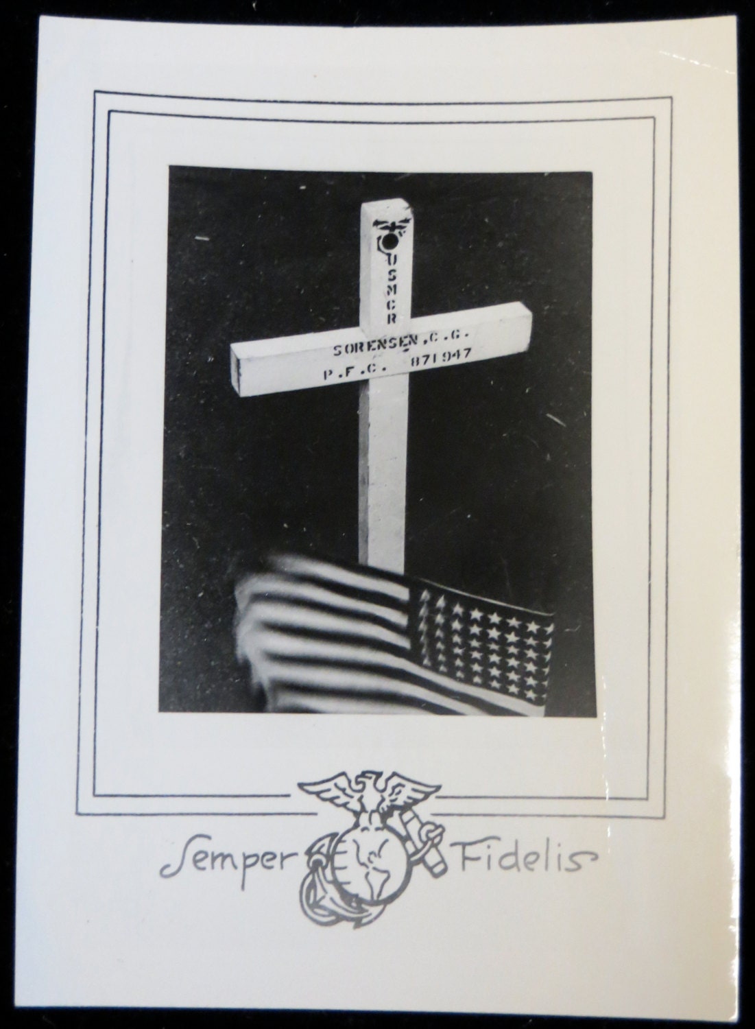 Vintage WWII USMC Grave Photo: 1940s Marine Corps, Semper Fidelis - Etsy