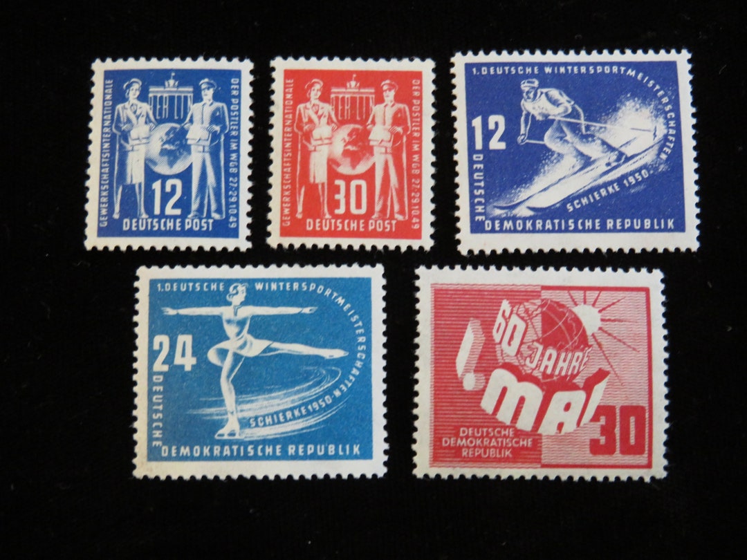 1949-50 GDR German Democratic Republic Scott #49 - 53 Mint Hinged ...