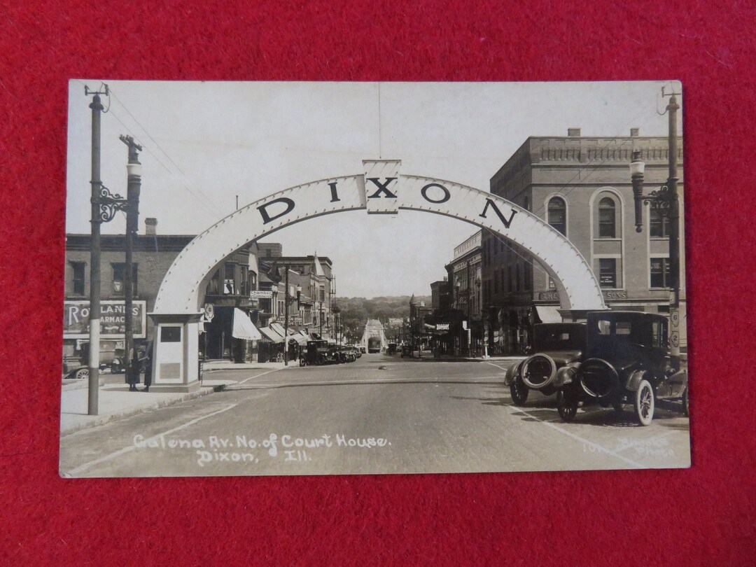 Original 1910's Dixon Illinois Main Street Business District RPPC Real ...