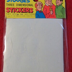 Vintage 1980 Three Stooges 3 D Three Dimensional Sticker Pack - NOS ...