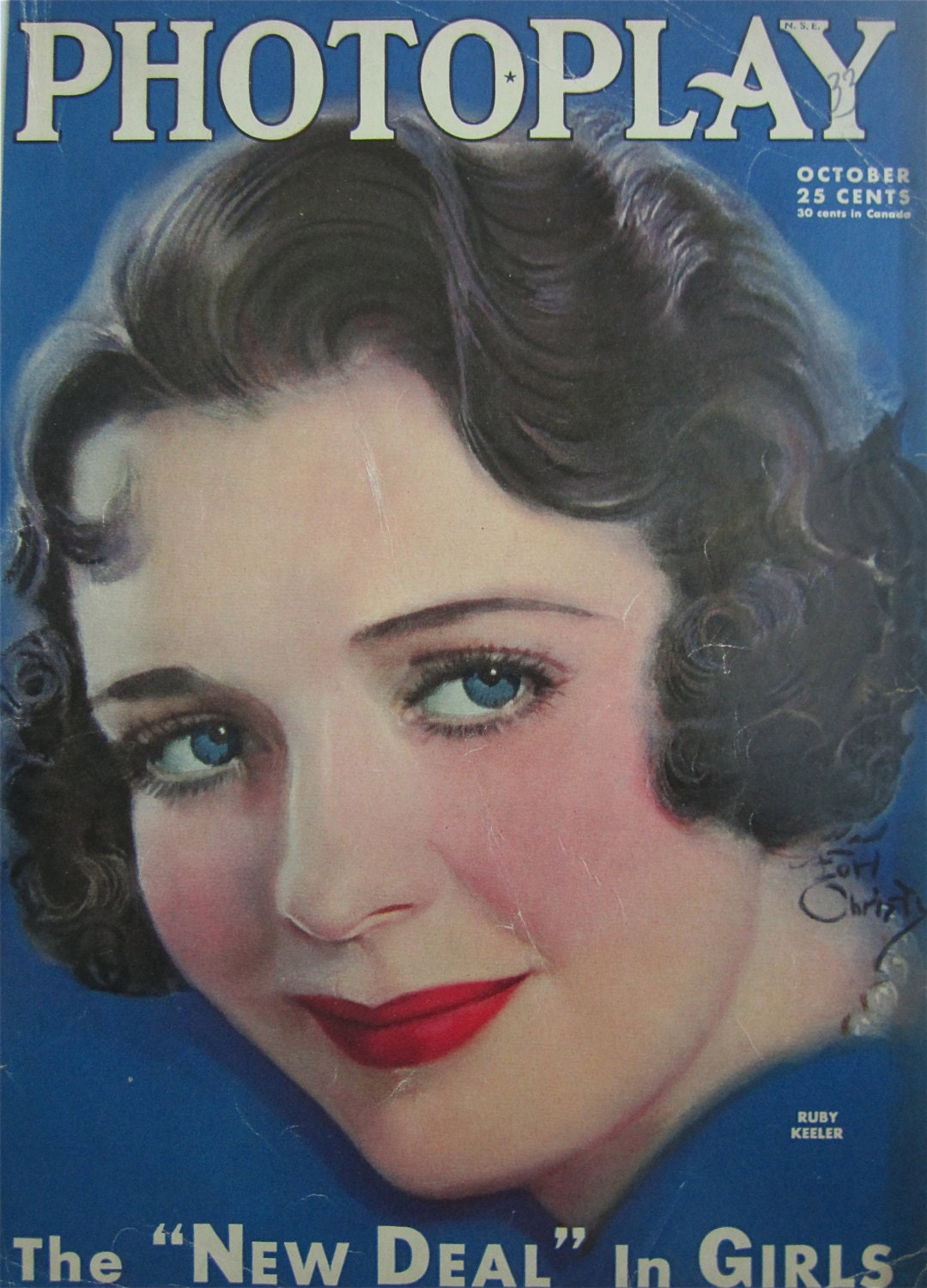 1933 Ruby Keeler Photoplay Magazine Cover Art by Earl Christy - Etsy