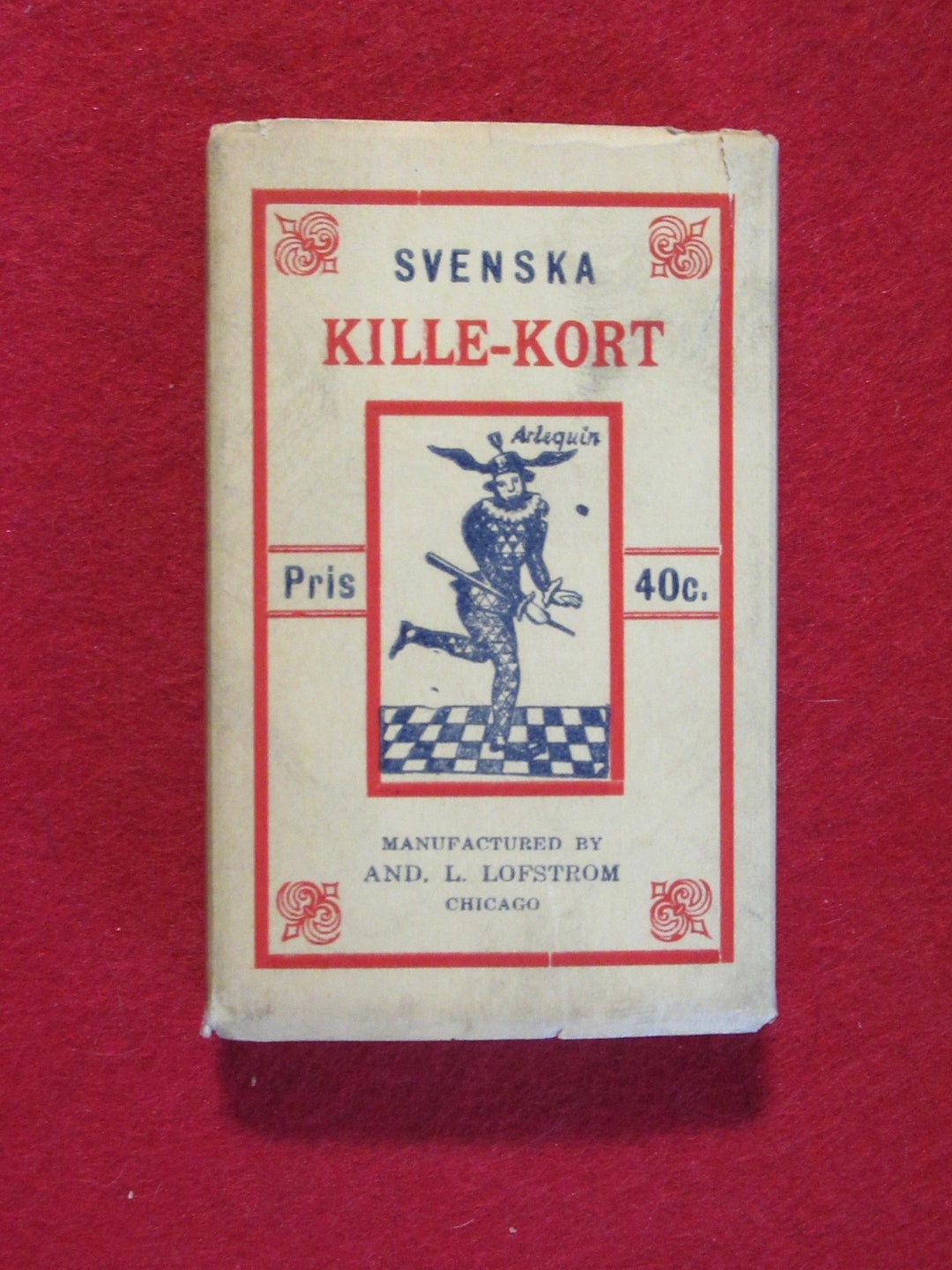 Vintage 1924 Svenska Kille-kort Swedish Playing Card Set - New Old ...