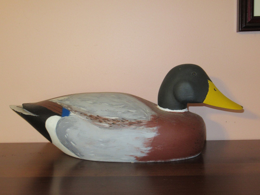 Vintage 1996 Artist Signed Mallard Drake Duck Wood Decoy by Porter ...