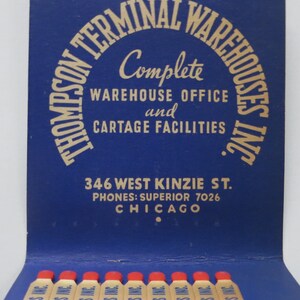 1920's Thompson Terminal Warehouses Chicago Oversized Feature Match ...