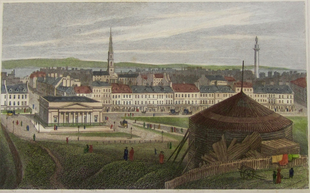 1830 Edinburgh Print: New Town From Ramsey Gardens, TH Shepherd Color ...