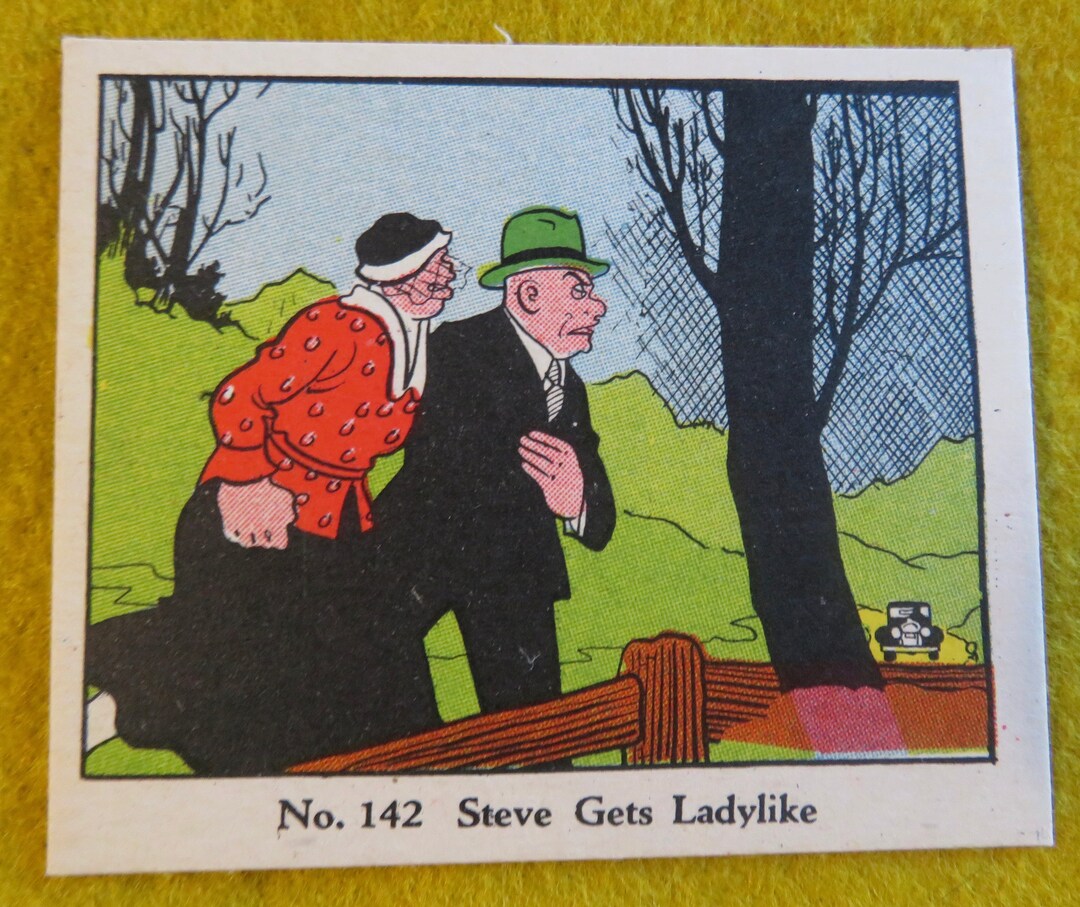 1937 Dick Tracy Caramel Candy Card #142: Steve Gets Ladylike - Etsy