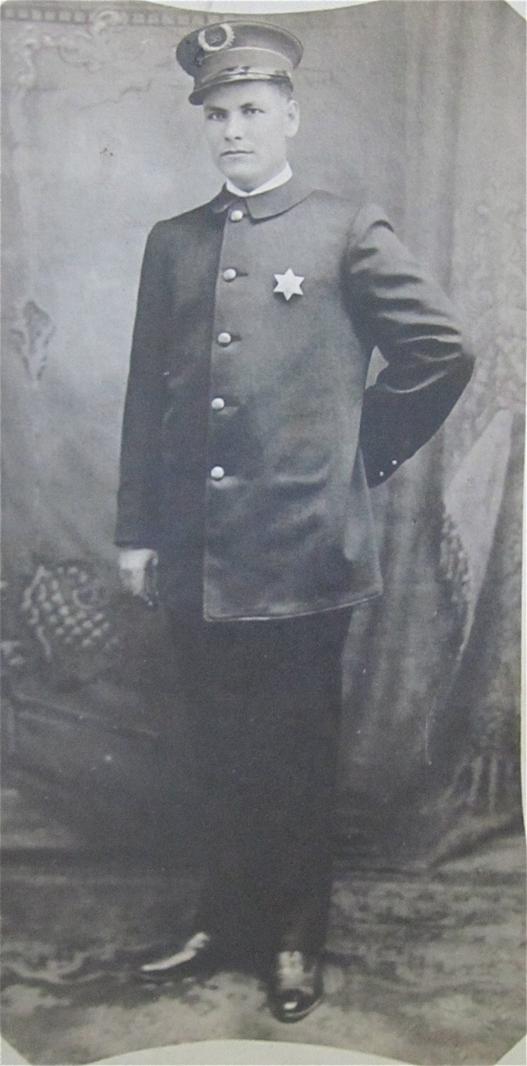 Handsome 1910's Chicago Police Officer District 58 in Uniform RPPC Real ...