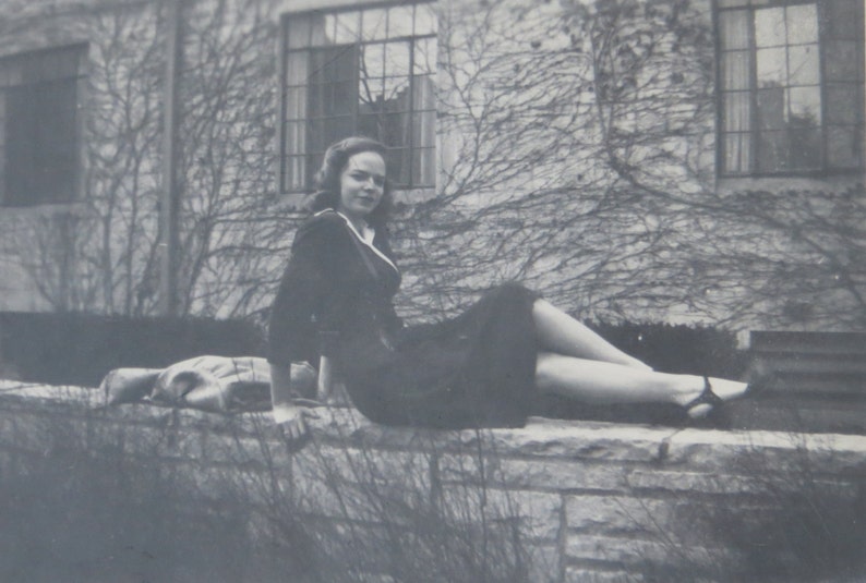 Sexy Coed Shows Her Legs 1950's Snapshot Photo Free | Etsy