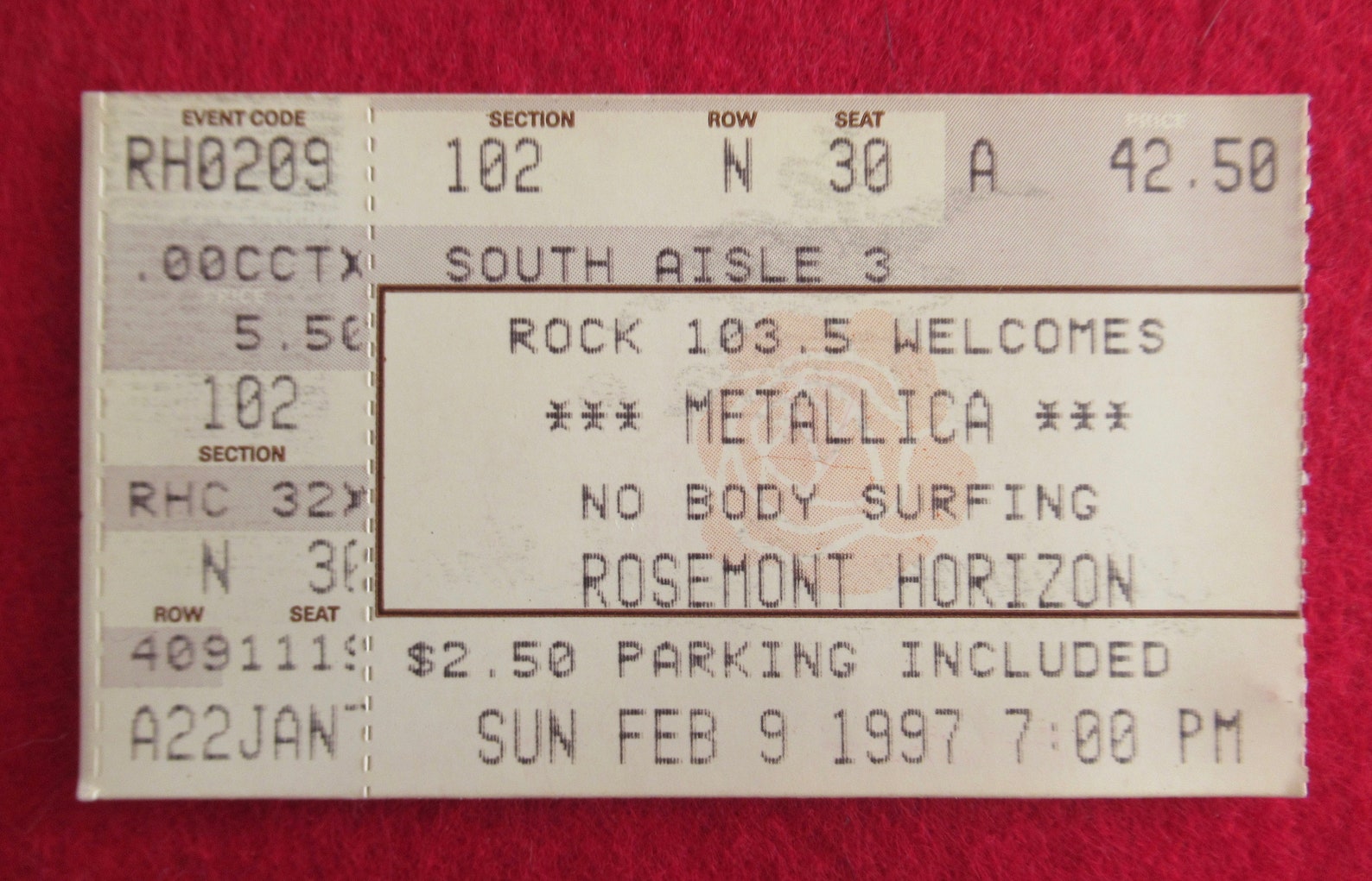1997 Metallica Rock & Roll Concert Ticket Stub Rosemont | Etsy