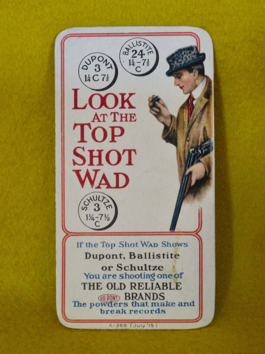 Original 1915 Dupont Shotgun Shell Shot Wad Advertising Skeet Shooting ...