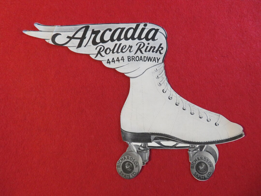 Vintage 1940s Arcadia Roller Rink NYC Souvenir Decal - Etsy