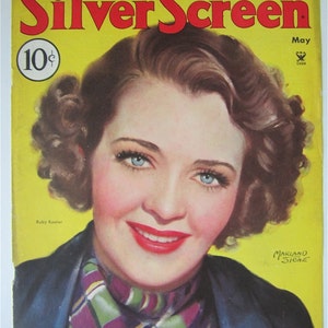 Original May 1935 Ruby Keeler Silver Screen Magazine Cover by Marland ...