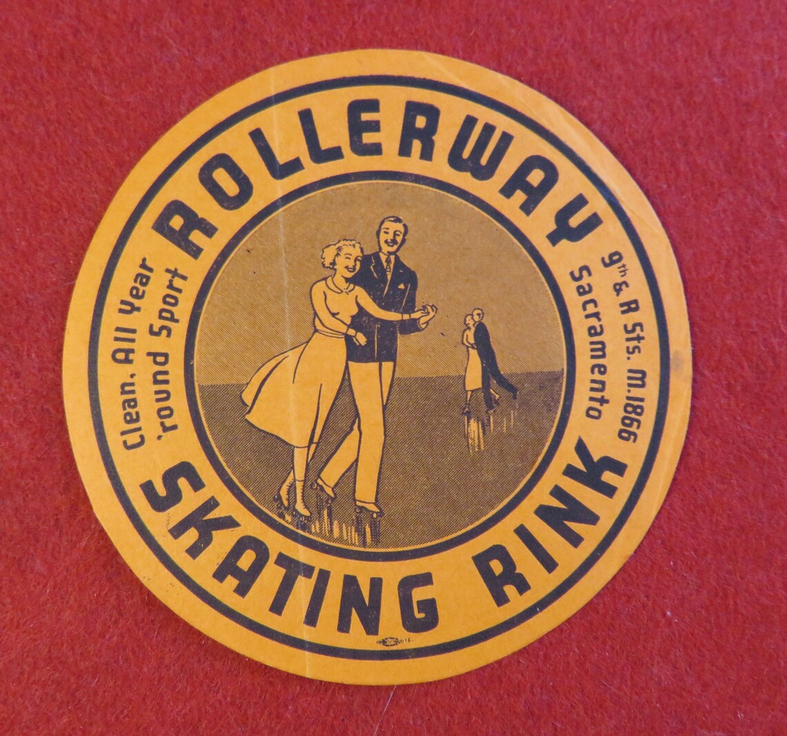 Vintage 1940's Rollerway Skating Roller Rink Sacramento | Etsy