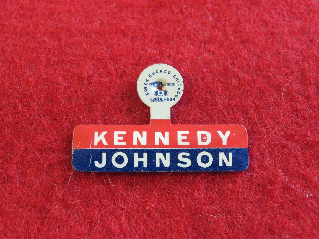 Original 1960 JFK John F Kennedy LBJ Lyndon Johnson Presidential ...