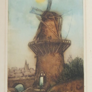 Marcel Augis 19th Century Aquatint Etching Old Mill Artist Proof ...