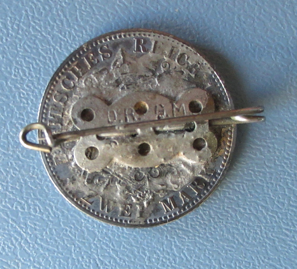 Original 1901 German Zwei Mark Coin Brooch Pin Wilhelm II - Etsy