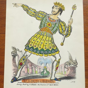 19th Century W.G. Webb Two Pence Colored English Theatrical Print O ...