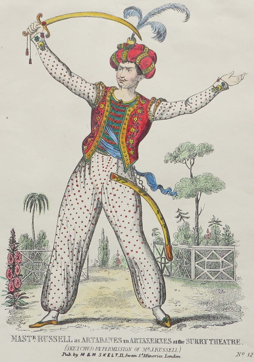 Early 19th Century J. Russell Two Pence Colored Masts - Russell as ...