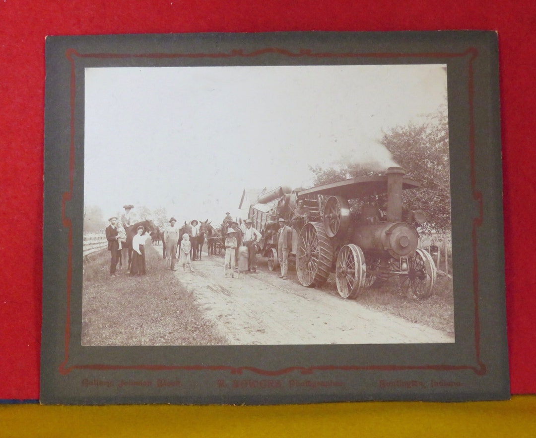 Victorian 1890's Wealthy Farmer & Family Steam Tractor Occupational ...