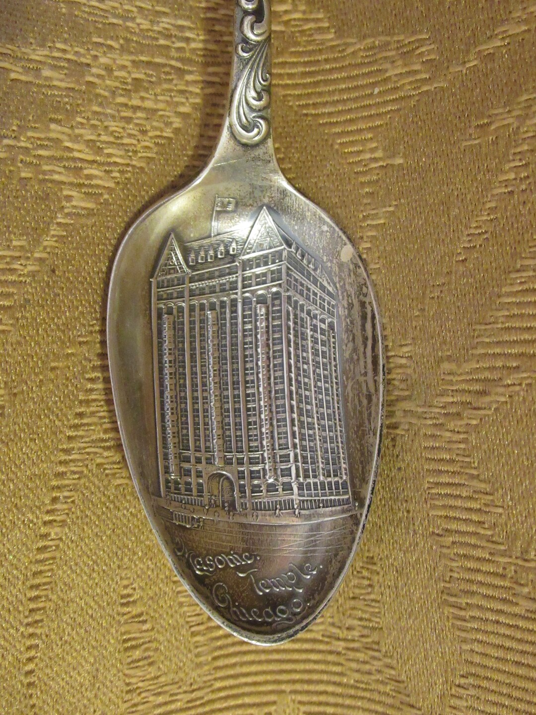 Antique 1900's RM & S Sterling Masonic Temple Chicago Souvenir Spoon ...