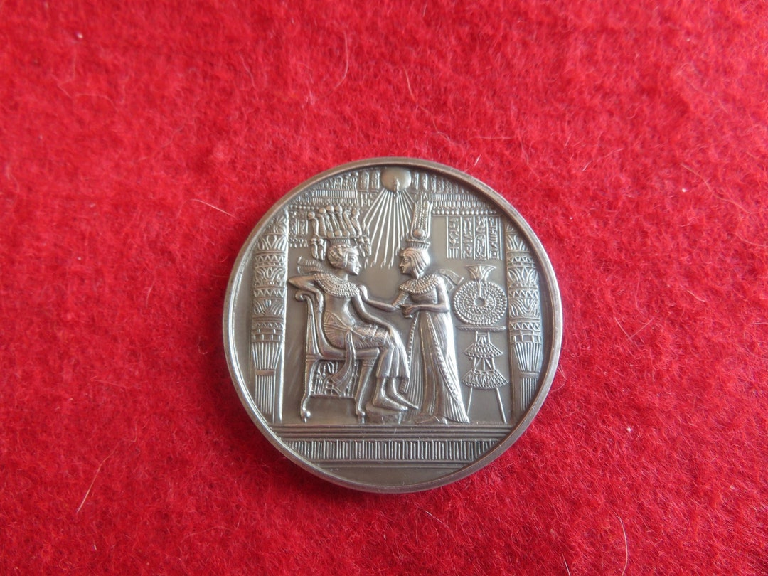 Vintage 1920's Egyptian Cleopatra Commemorative Silver Medal Token Coin ...