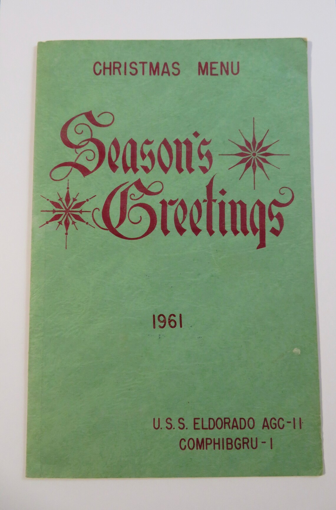 Original 1961 USS Eldorado AGC - 11 Naval Christmas Dinner Menu - Etsy