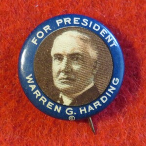 Vintage 1920 Warren G. Harding for President Campaign Pin Back Button ...