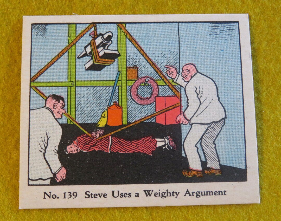 1937 Dick Tracy R41 Caramel Candy Card #139 Steve Uses A Weighty ...