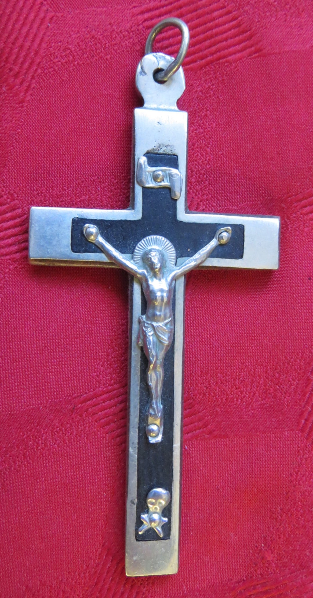Original 1920's Roman Catholic Mission Cross Crucifix - Skull ...