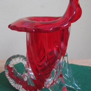 Beautiful Red 1960's Jack in the Pulpit Murano Art Glass Cornucopia ...