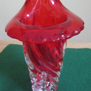 Beautiful Red 1960's Jack in the Pulpit Murano Art Glass Cornucopia ...
