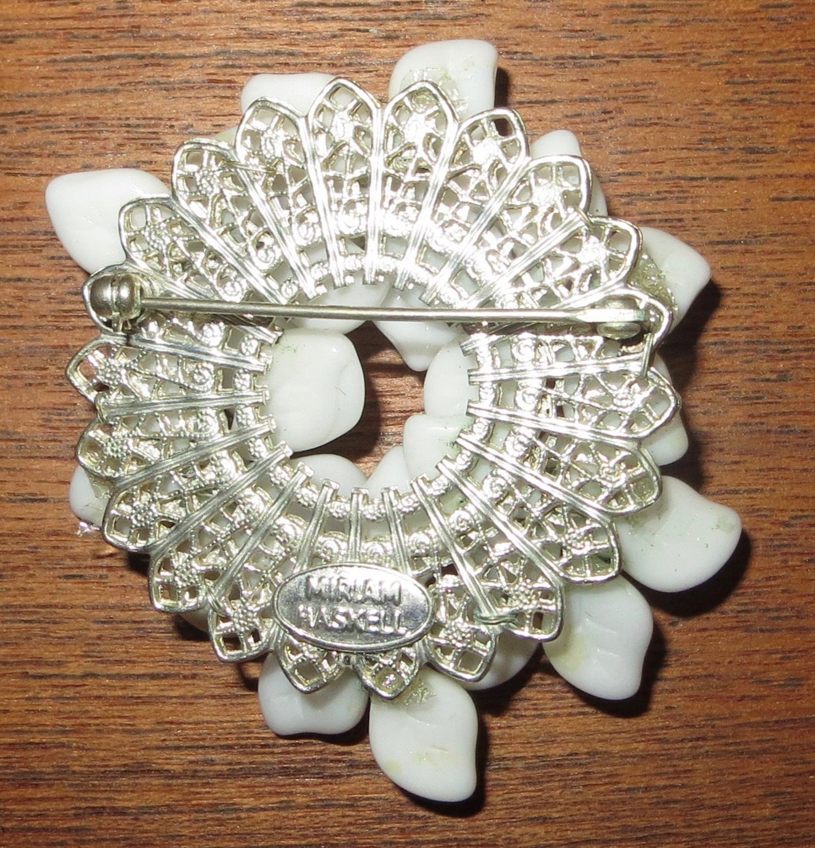 Vintage Signed Miriam Haskell Floral Porcelain Bead Pin Brooch | Etsy