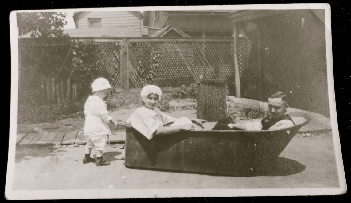 Bath Time 1920's Couple Poses in A Bath Tub Snapshot - Etsy