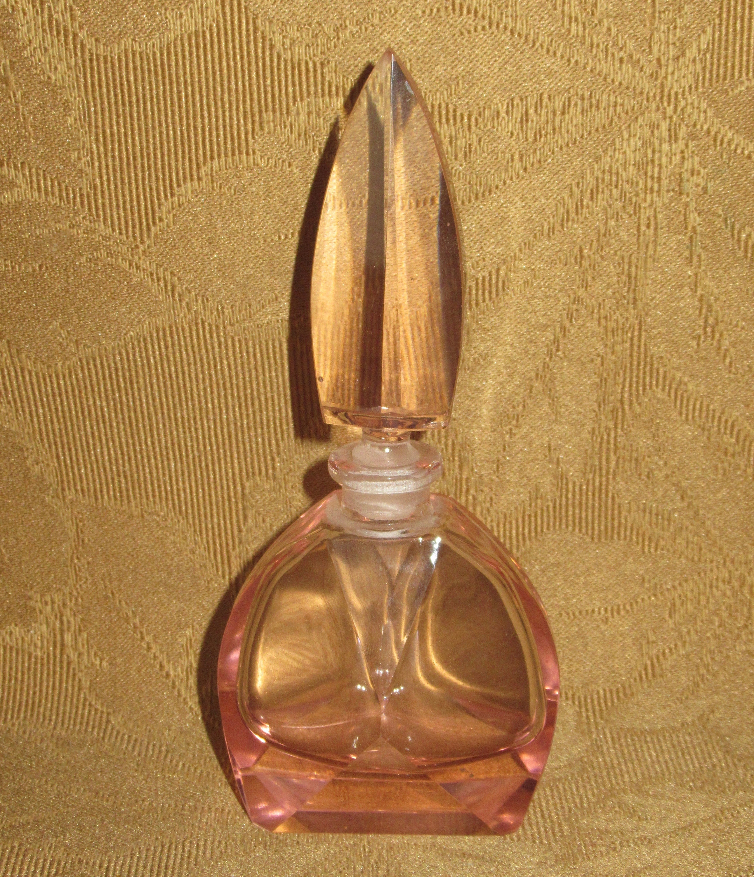 Beautiful Vintage Pink Crystal Perfume Bottle | Etsy