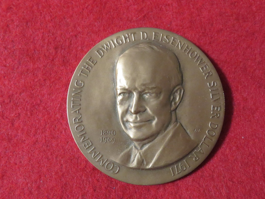 Original 1971 President Dwight D Eisenhower Silver Dollar Commemorative ...