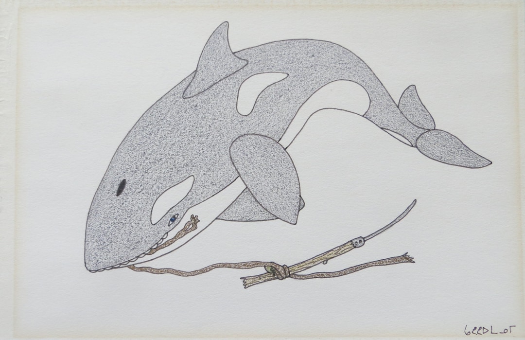 Killer Whale Inuit Stonecut and Stencil by Qavavau Mannumi - Etsy