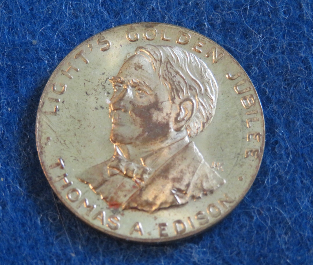 Vintage 1929 Thomas Edison Light's Golden Jubilee Souvenir Token - Etsy