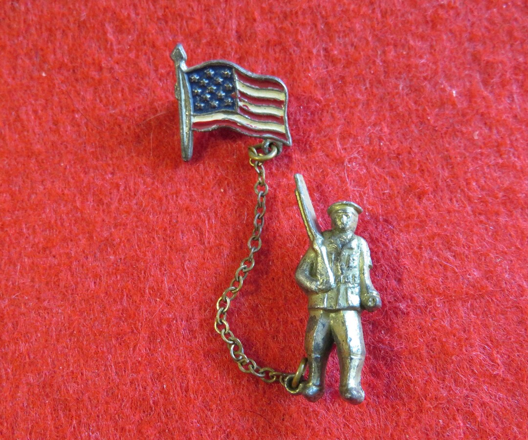 Adorable 1940's World War II Era Patriotic US Army Wife Pin - Marching ...