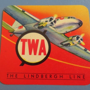 Original 1940's TWA Trans World Air Lines Advertising Baggage Label ...