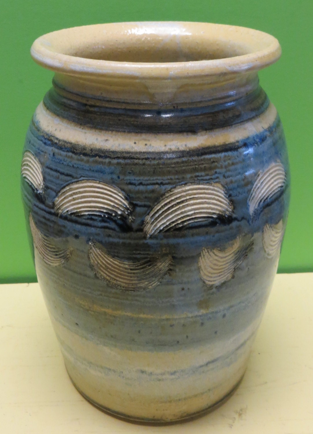 Signed Joe Chomyn Pottery Vase: Hand Thrown Blue Glaze - Etsy