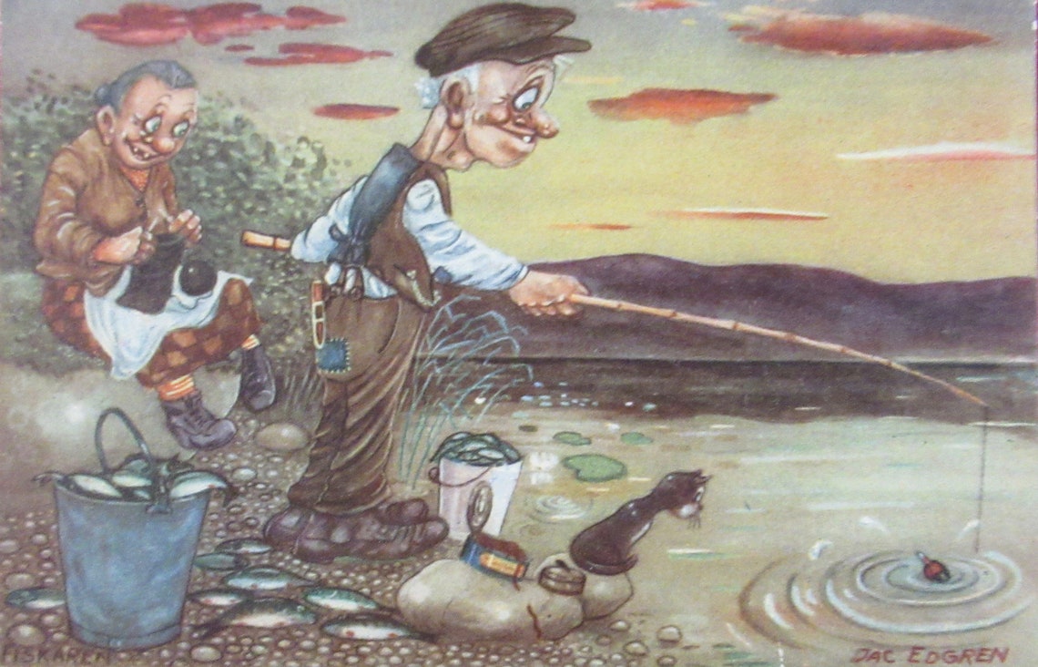 Vintage 1900's Jac Edgren Artist Signed Color Postcard | Etsy