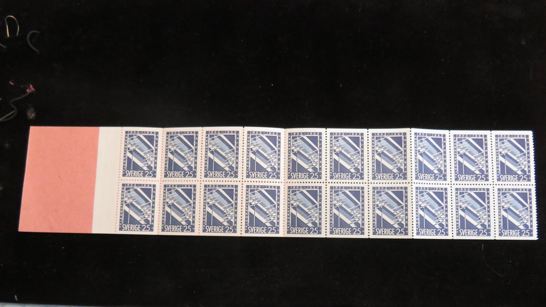 1953 Sweden Scott #455a 25 Ore Complete Booklet Postage Stamps (mint ...