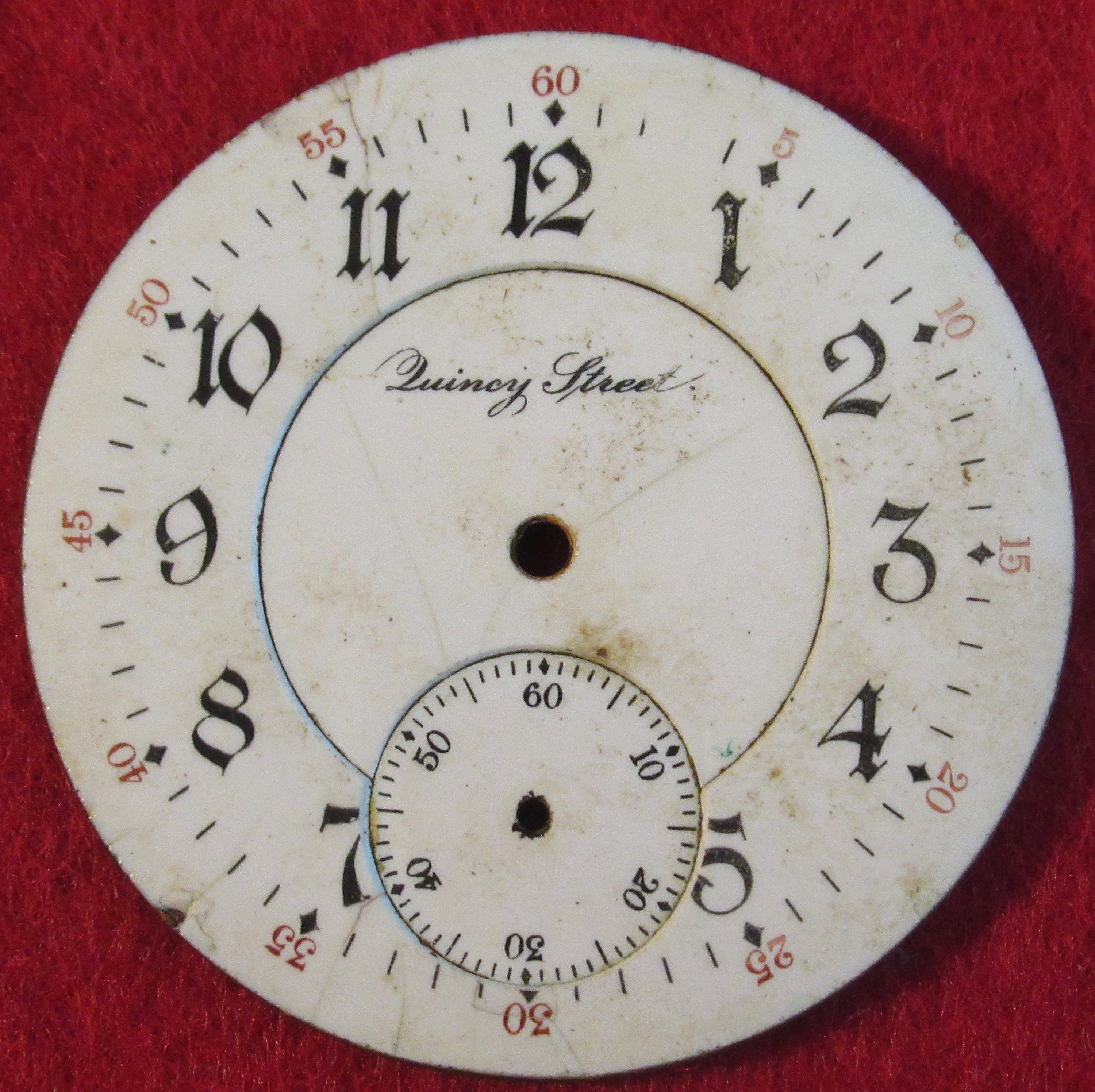 Original Pocket Watch Face Replacement Quincy Street 42mm Steam Punk ...