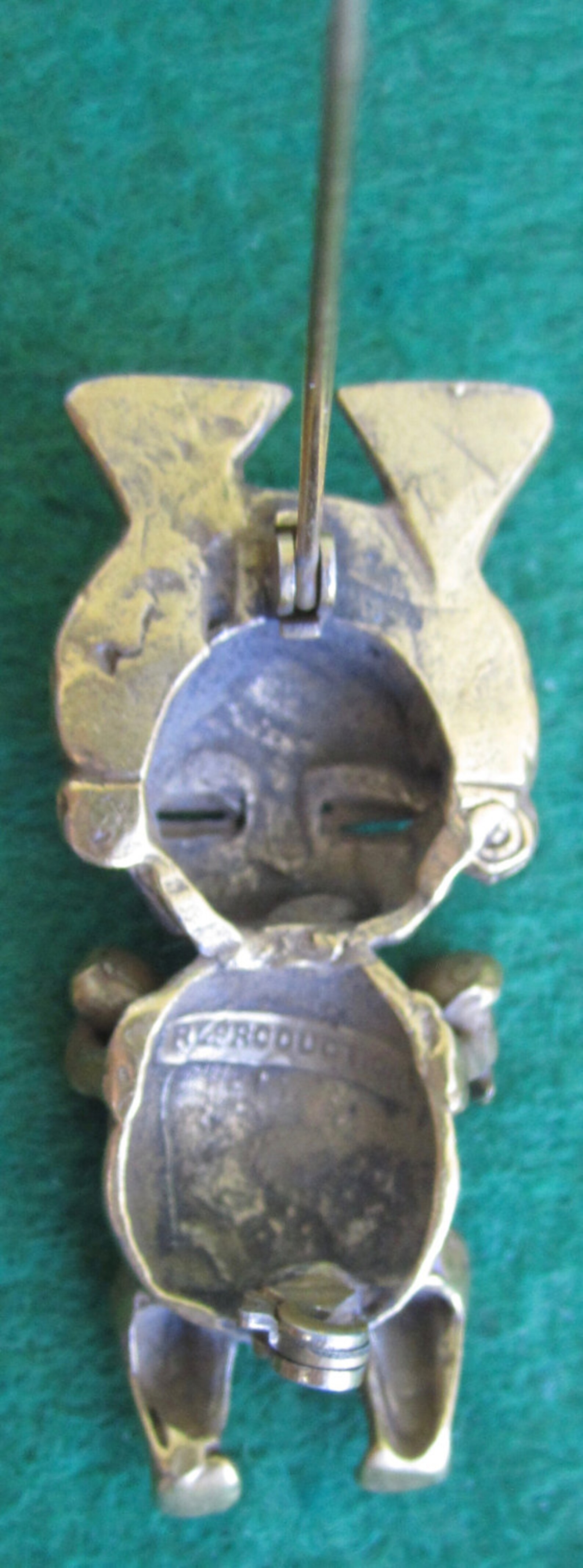 Vintage 1970's Museum Reproduction Mayan Aztec God Pin Back Brooch ...